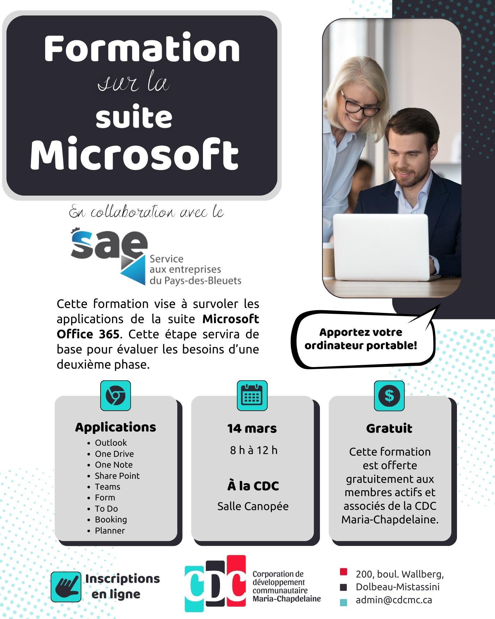 Formation - Suite Microsoft - CDC Maria-Chapdelaine